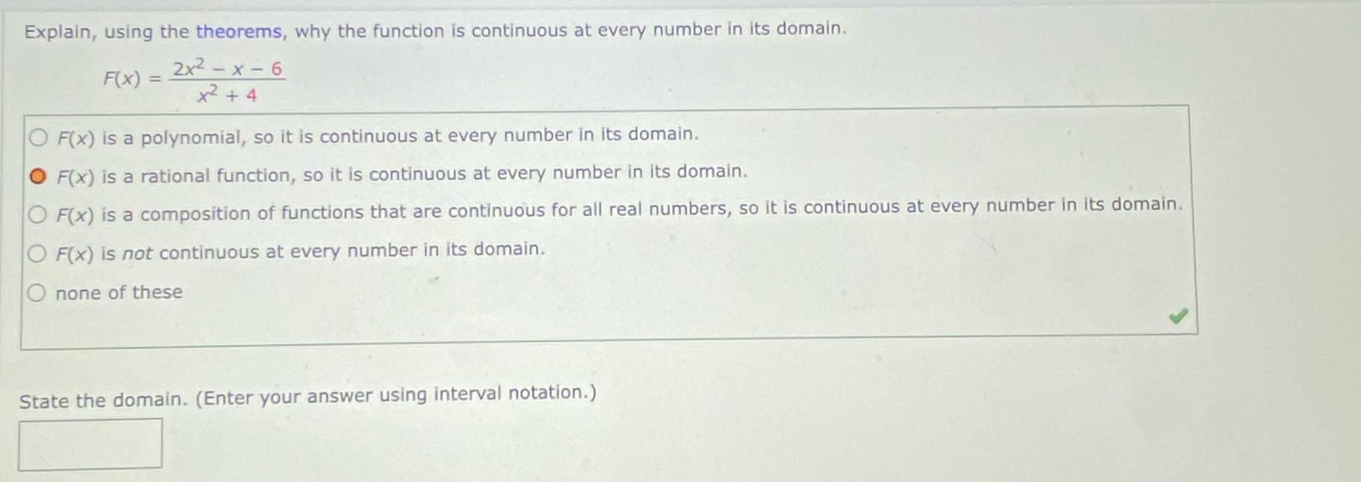 Solved Explain, using the theorems, why the function is | Chegg.com