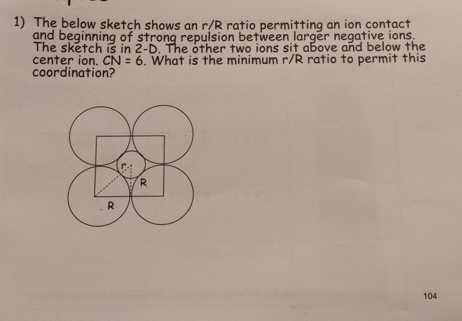 Solved The below sketch shows an r/R ratio permitting an ion | Chegg.com