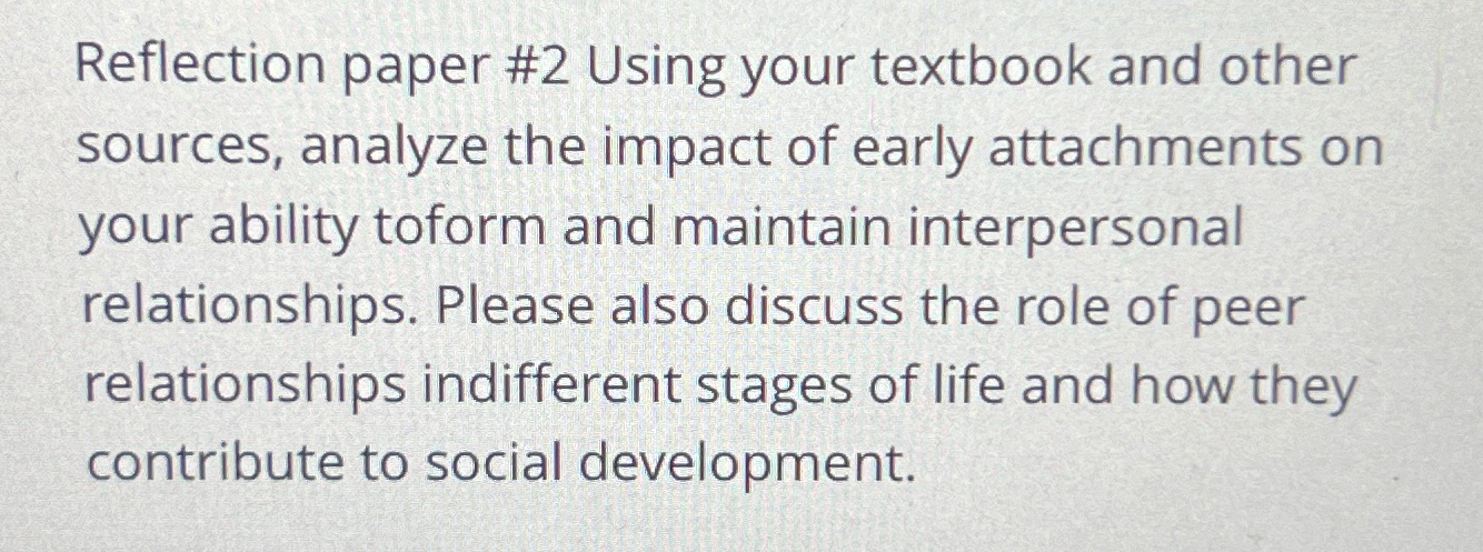 Solved Reflection paper #2 ﻿Using your textbook and other | Chegg.com