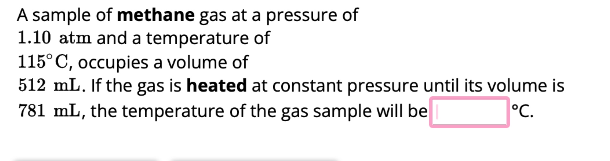 Solved A sample of methane gas at a pressure of1.10atm and a | Chegg.com