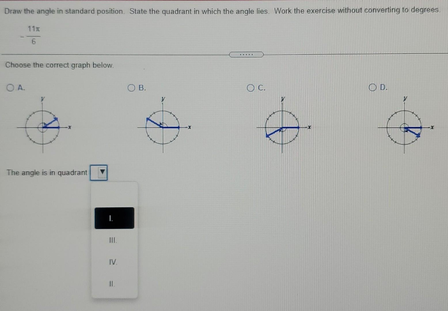 Solved Draw the angle in standard position. State the | Chegg.com