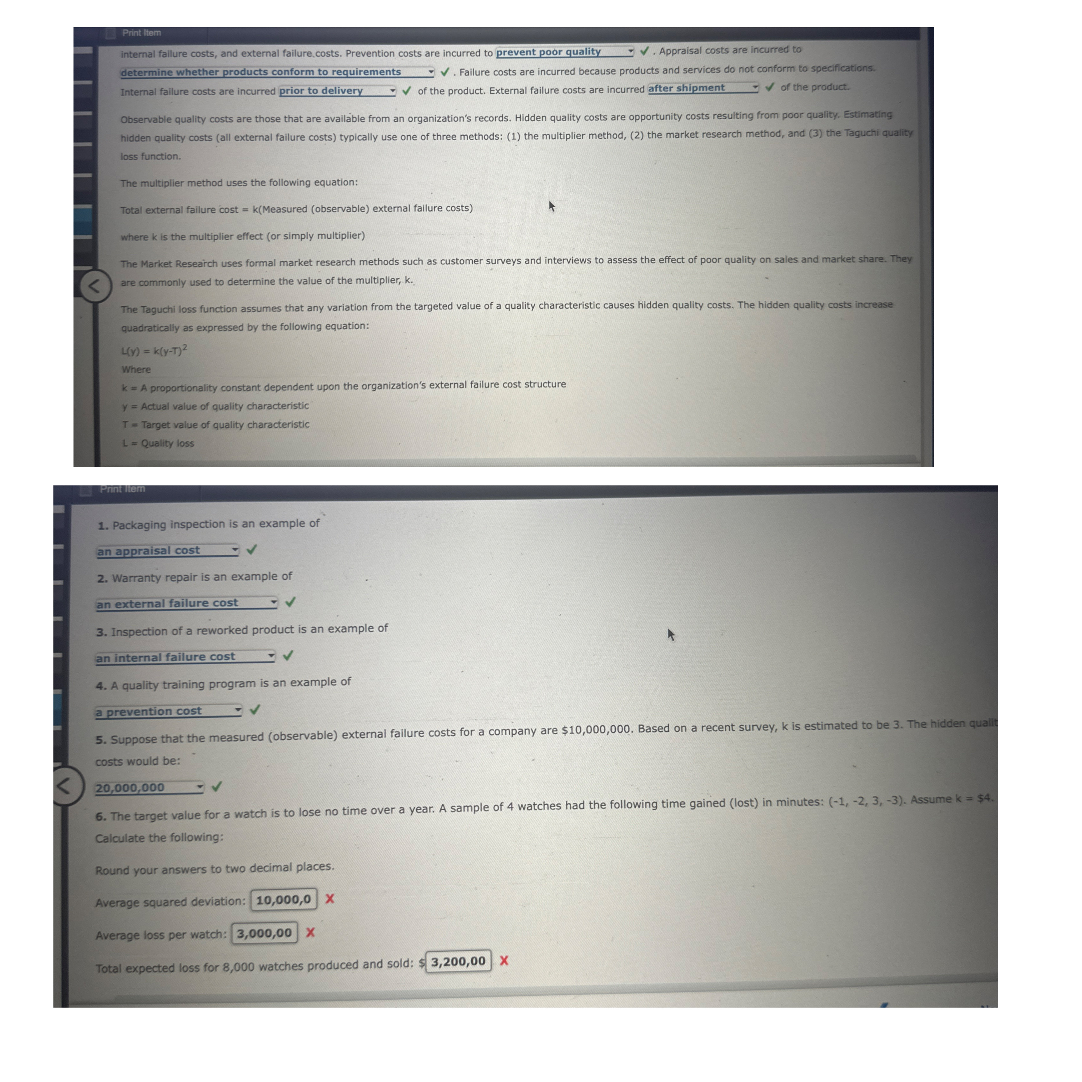 Solved Observable quality costs are those that are available | Chegg.com
