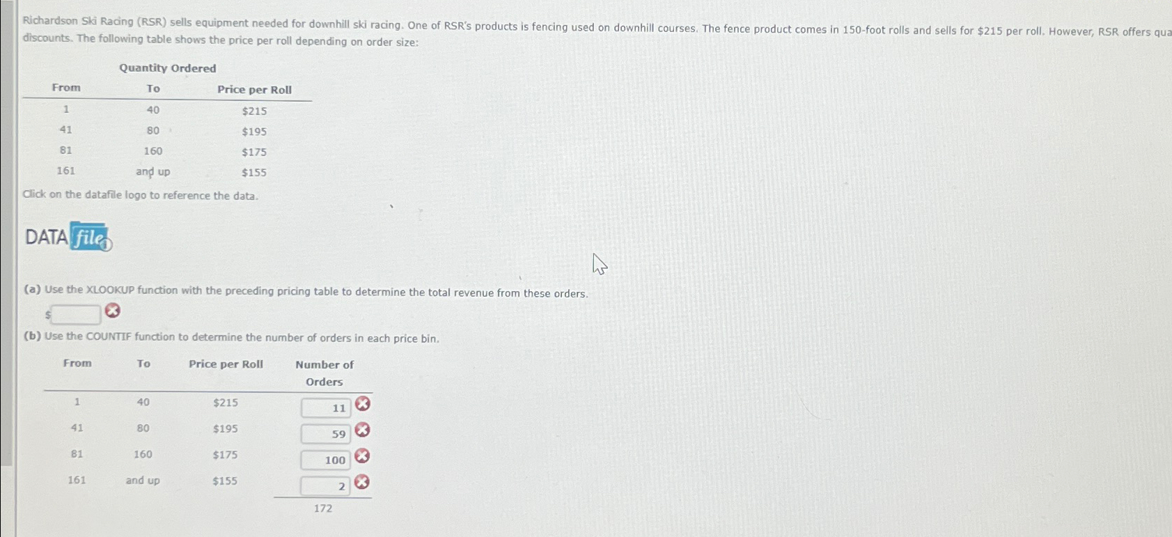 discounts. The following table shows the price per | Chegg.com