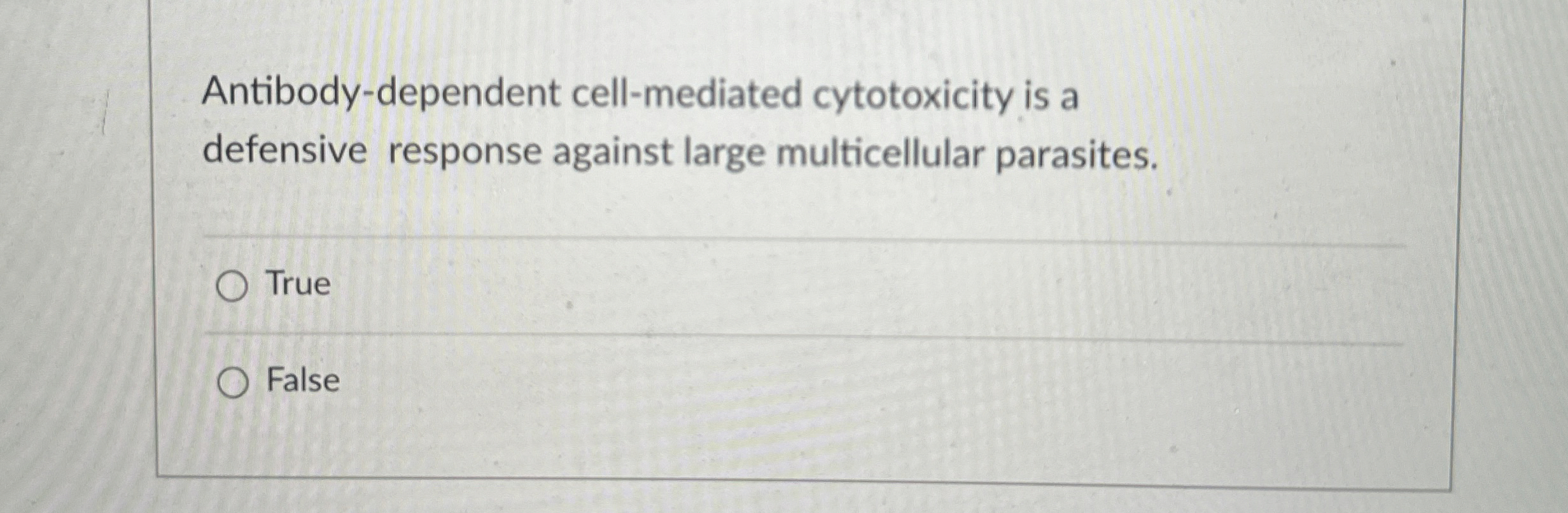 Solved Antibody-dependent cell-mediated cytotoxicity is a | Chegg.com