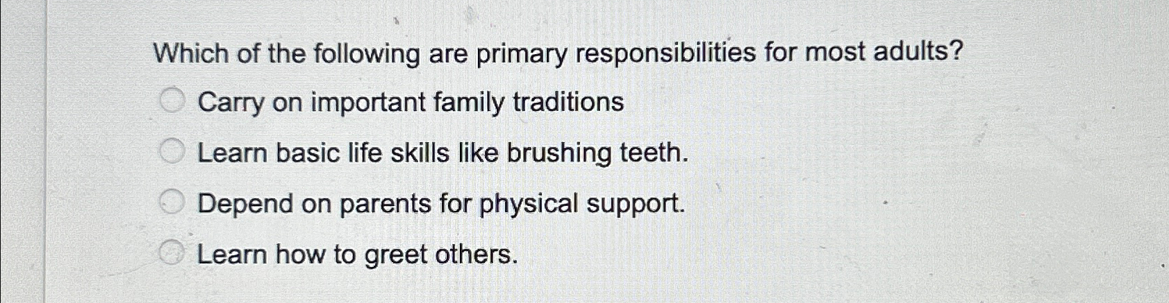 Solved Which of the following are primary responsibilities | Chegg.com