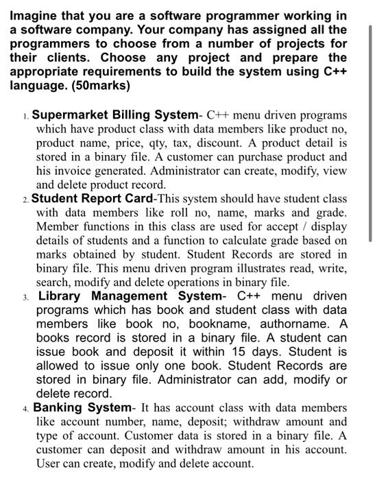 Solved Imagine that you are a software programmer working in | Chegg.com