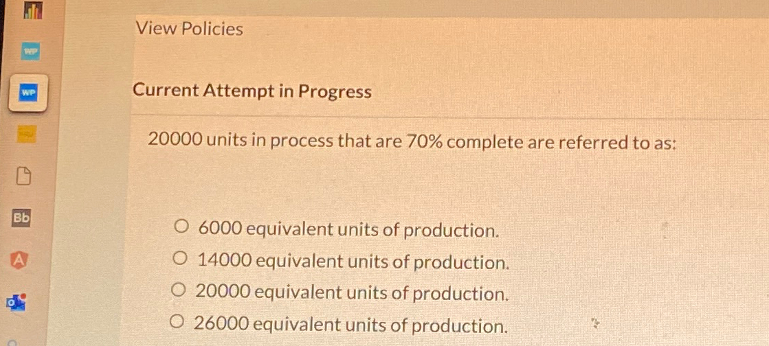 Solved View PoliciesCurrent Attempt in Progress20000 ﻿units | Chegg.com