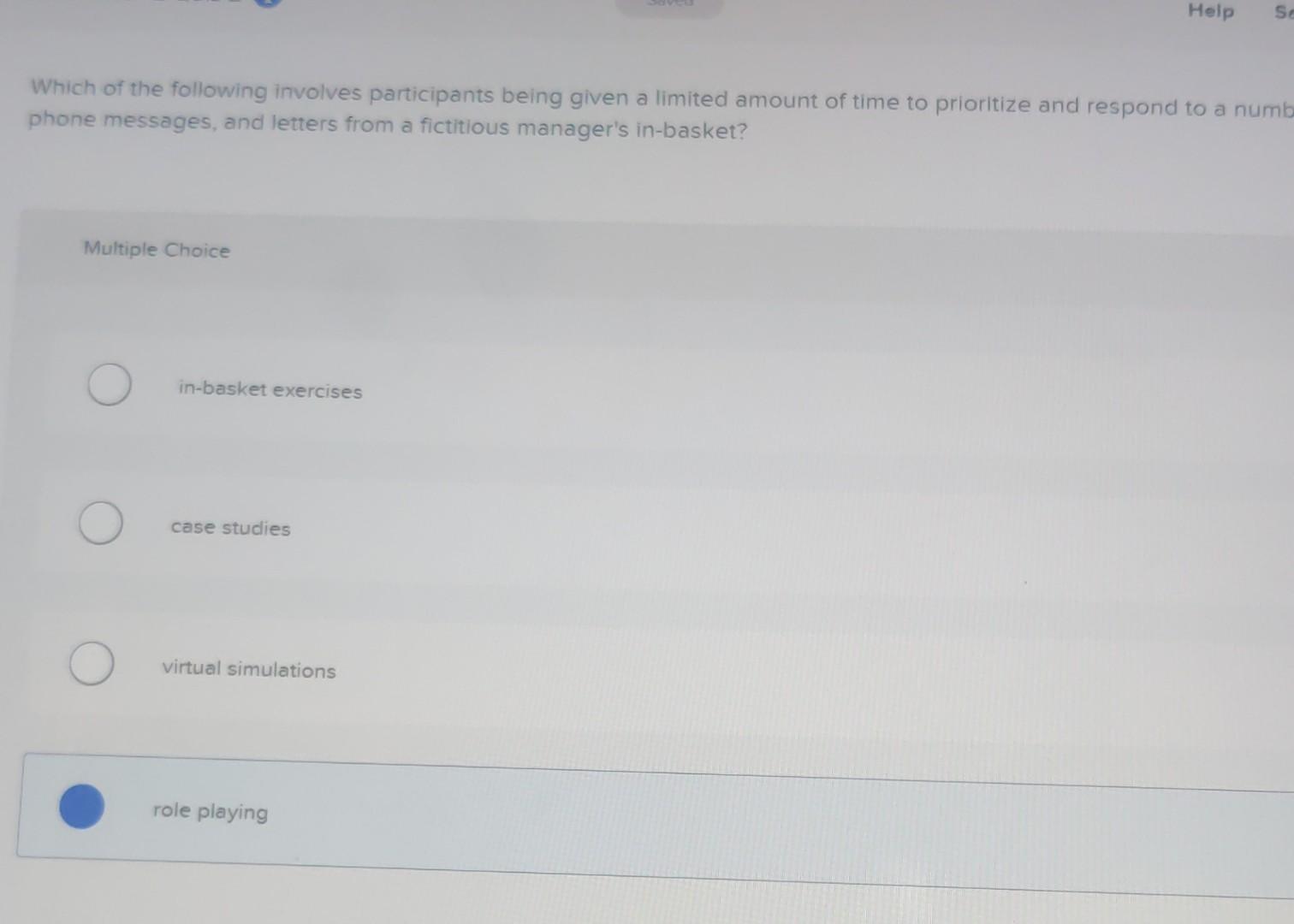 Solved Which of the following involves participants being | Chegg.com