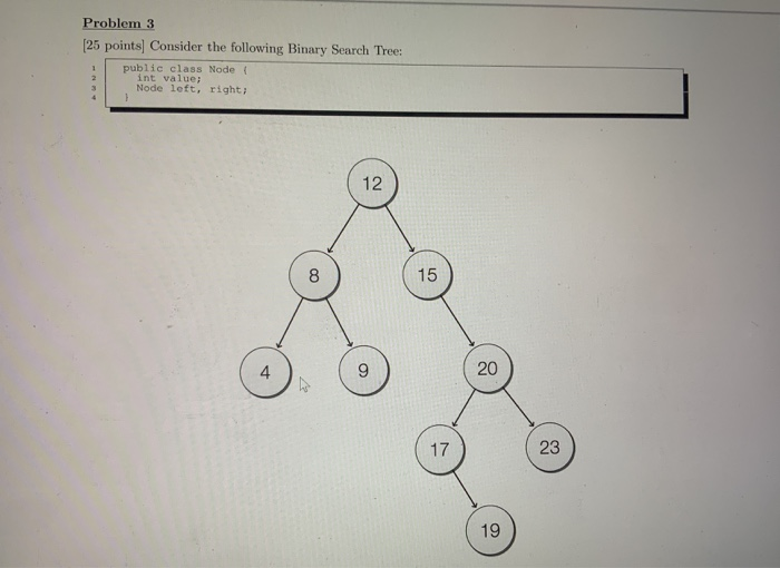 Solved Problem 3 [25 points] Consider the following Binary | Chegg.com