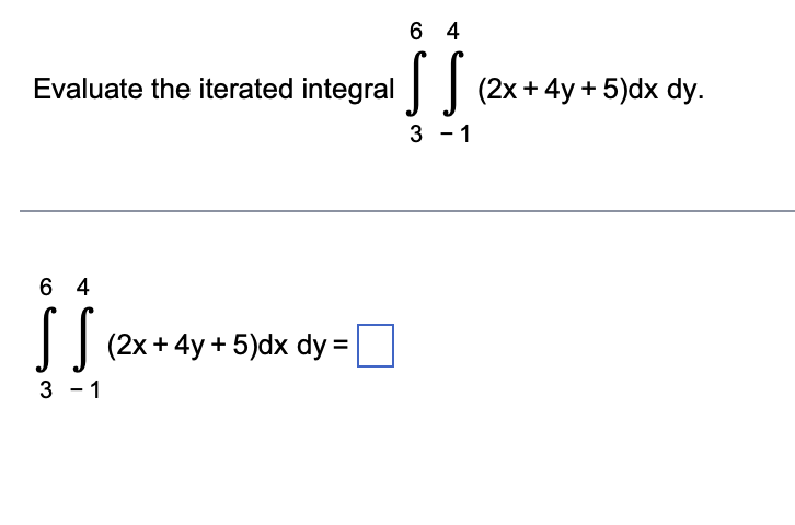 Solved Evaluate the iterated integral | Chegg.com