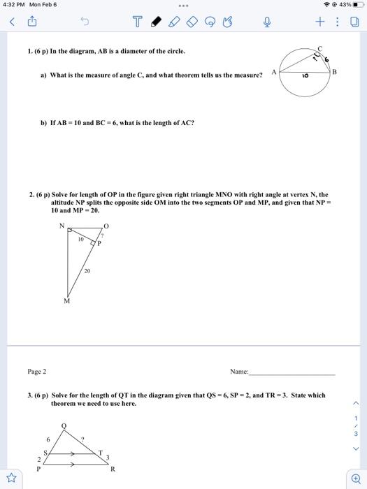 Solved a) What is the measure of angle C, and what theorem | Chegg.com