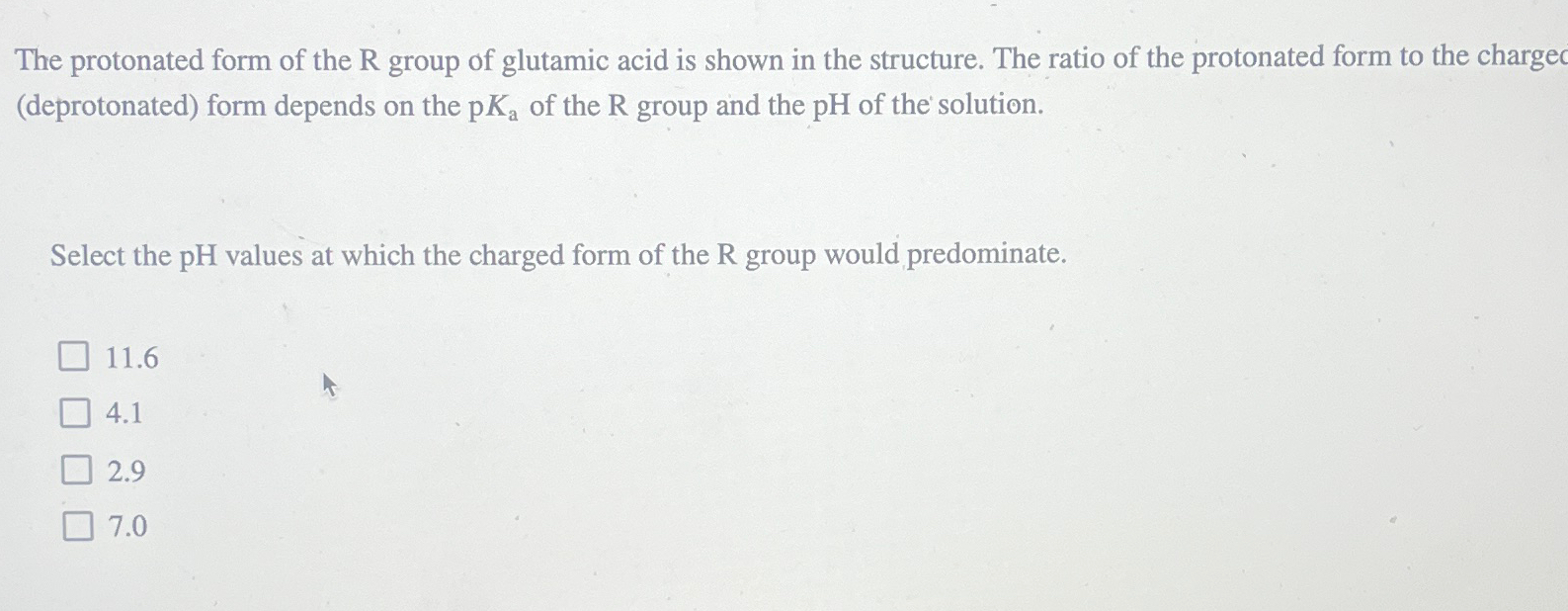 Solved The protonated form of the R ﻿group of glutamic acid | Chegg.com