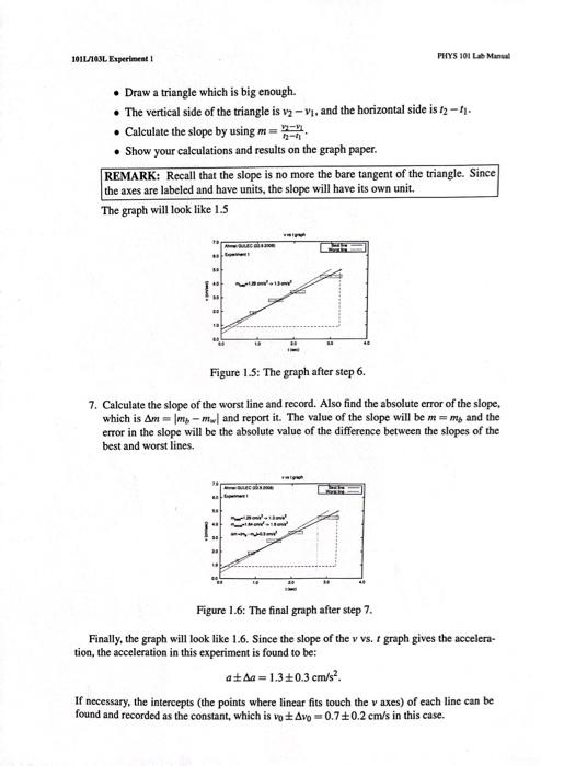 Solved 101L/103L EXPERIMENT 1 LINEAR MOTION WITH CONSTANT | Chegg.com