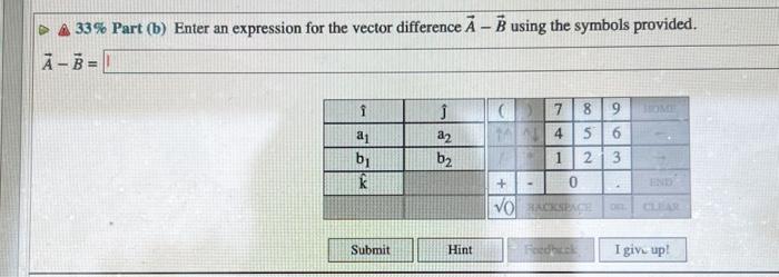 Solved 6\%) Problem 5: Consider two vectors expressed in | Chegg.com
