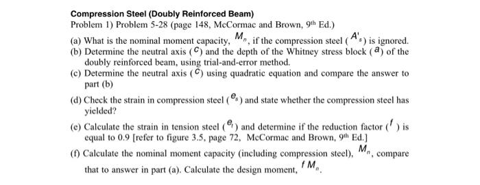 Solved Design for Negative Moments Problem 2) Design a | Chegg.com