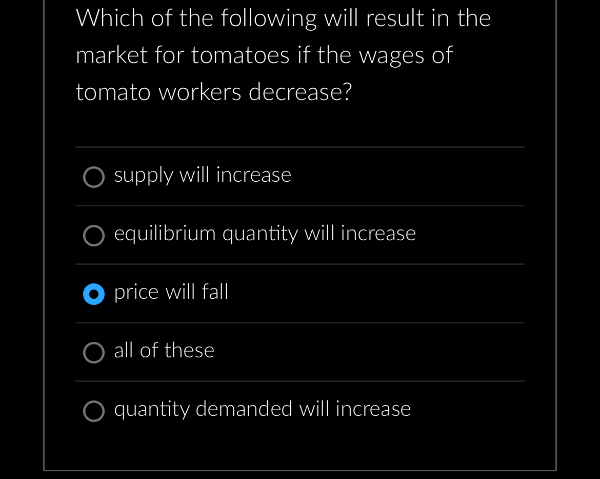 Solved Which of the following will result in the market for | Chegg.com