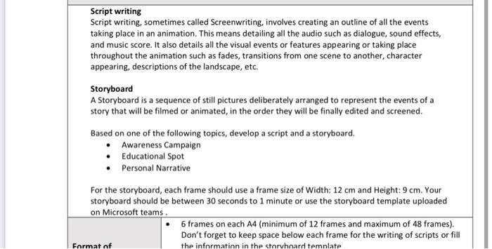 Script writing Script writing, sometimes called | Chegg.com