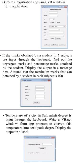 Solved • Create a registration app using VB windows form | Chegg.com