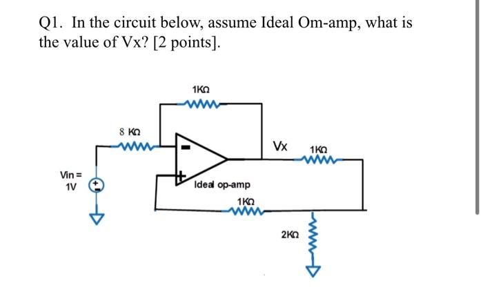 Solved Q1. In the circuit below, assume Ideal Om-amp, what | Chegg.com