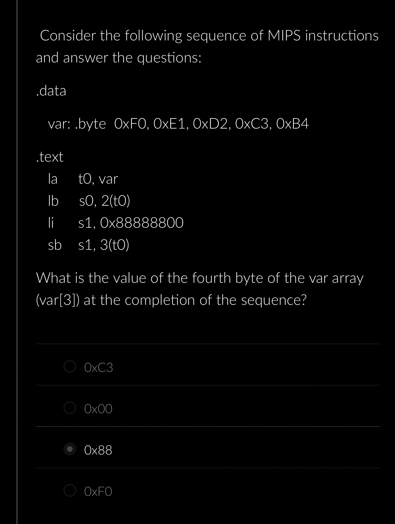 Solved Consider the following sequence of MIPS | Chegg.com