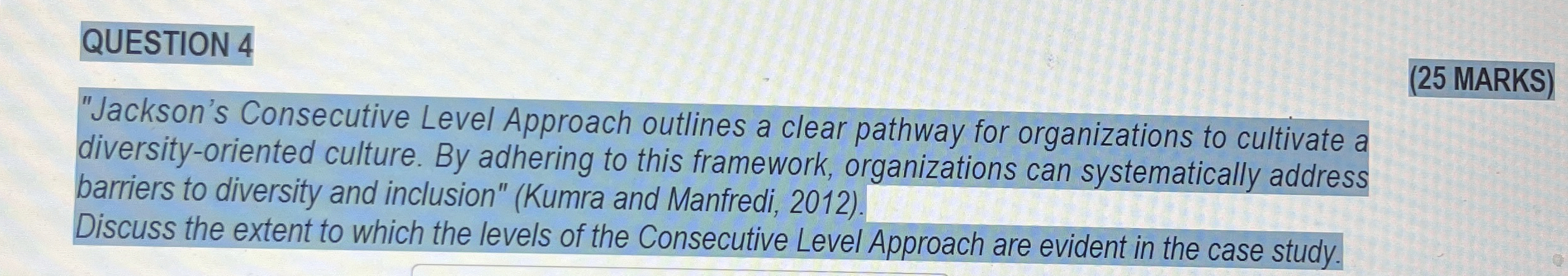 Solved QUESTION 4"Jackson's Consecutive Level Approach | Chegg.com