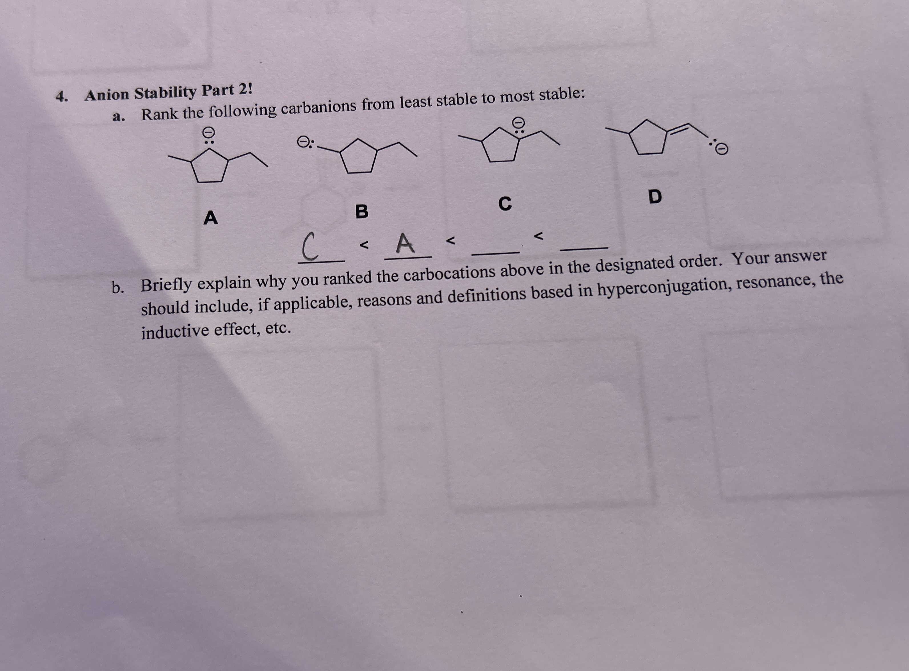 Solved Anion Stability Part 2!a. Γ ﻿falle:b. ﻿Briefly | Chegg.com
