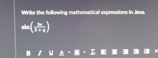 Solved Write the following mathematical expressions in Java. | Chegg.com
