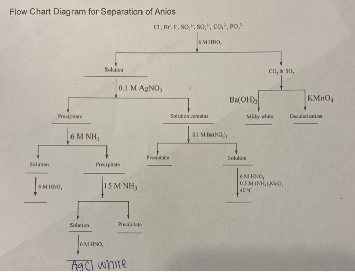 Solved Flow Chart Diagram for Separation of Anios Cl, Br, | Chegg.com