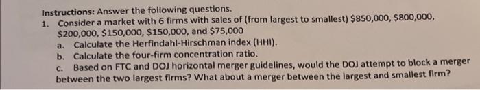 Solved Instructions: Answer the following questions. 1. | Chegg.com
