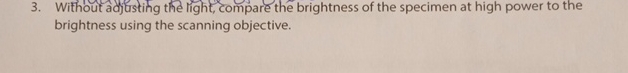 Solved Without adjusting the light, compare the brightness | Chegg.com