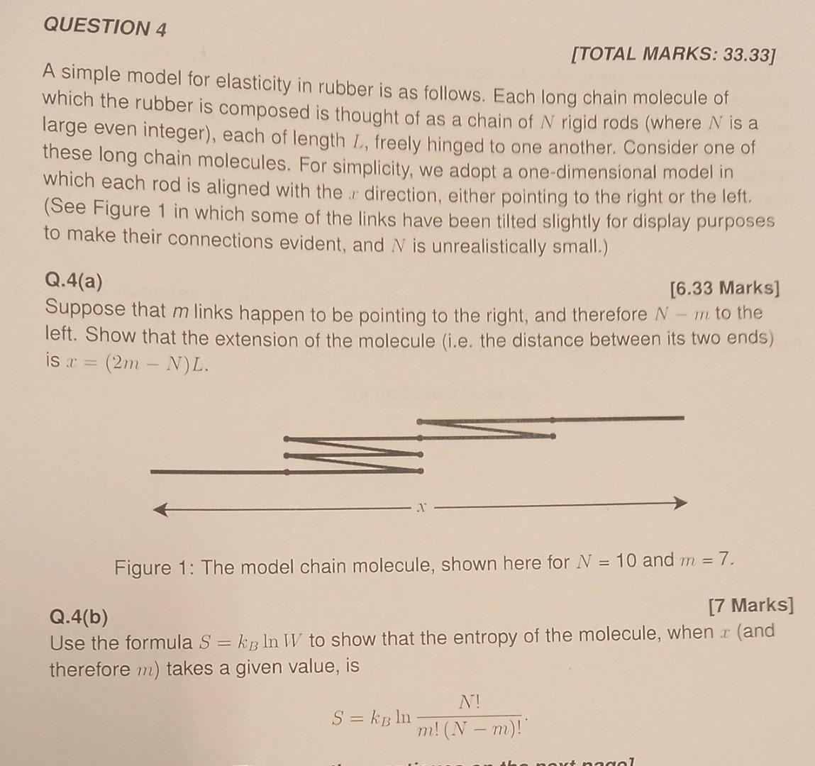 Solved [TOTAL MARKS: 33.33] A simple model for elasticity in | Chegg.com