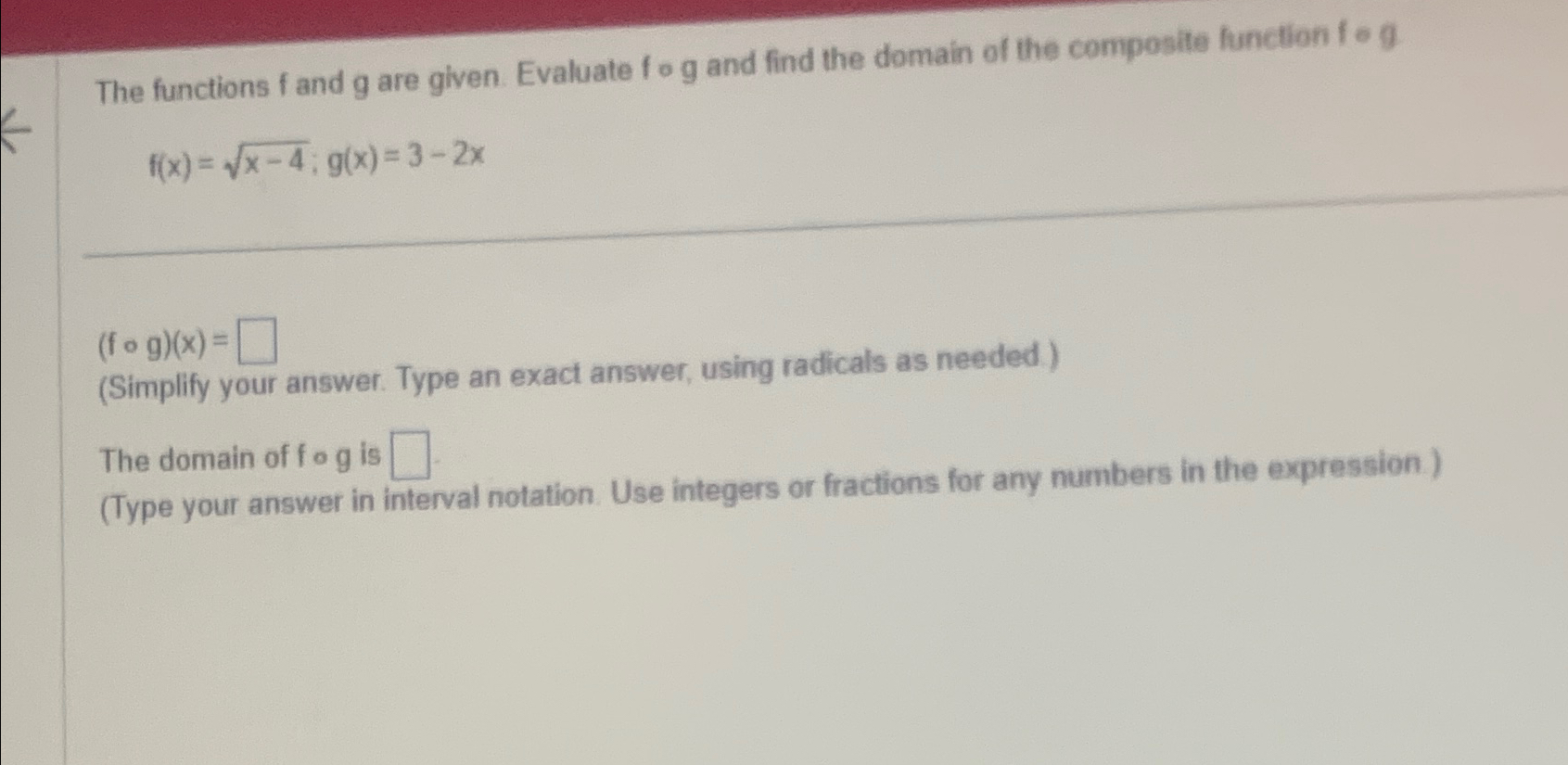 Solved The functions f ﻿and g ﻿are given. Evaluate f@g ﻿and | Chegg.com