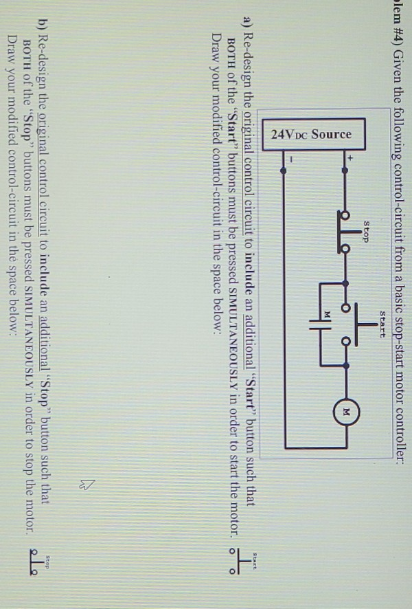 Solved lem #4) Given the following control-circuit from a | Chegg.com