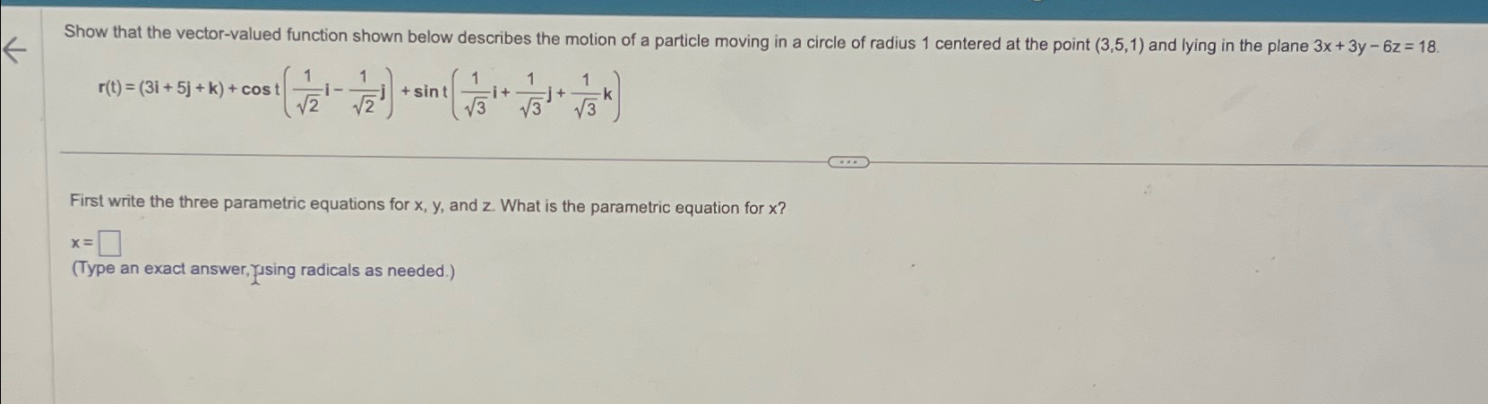 Solved Show that the vector-valued function shown below | Chegg.com