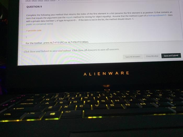 Solved QUESTION 9 Complete the following java method that | Chegg.com
