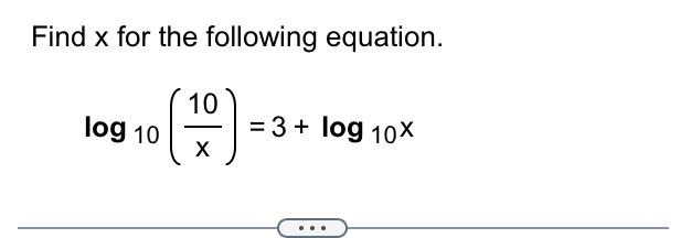 Solved Find x ﻿for the following | Chegg.com