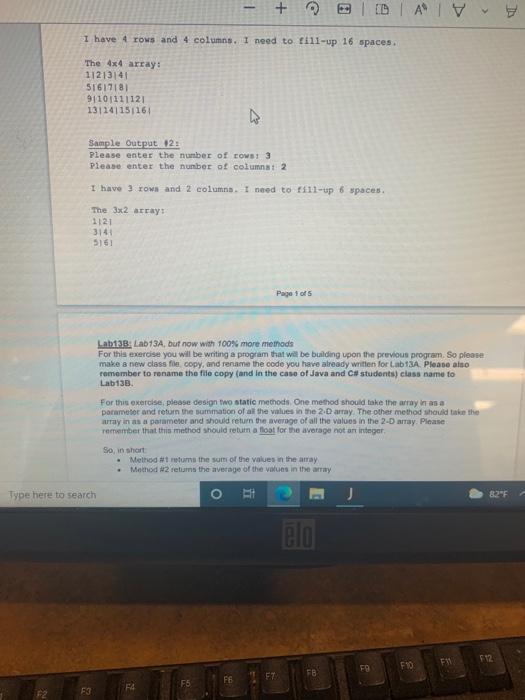 Solved Multi-Dimensional Arrays Lab13A Nby N Now we have | Chegg.com