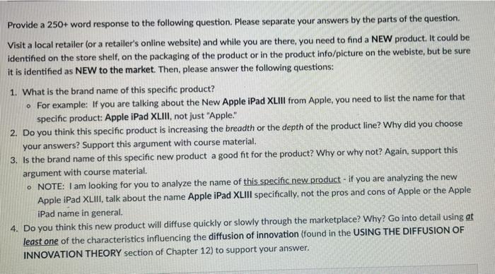 Solved Provide a 250+ word response to the following | Chegg.com