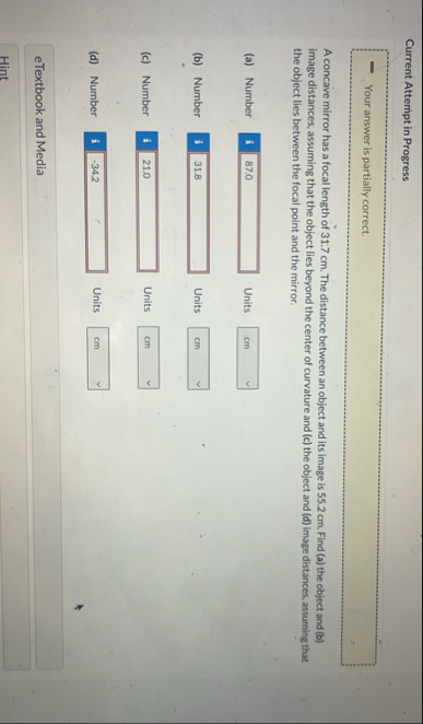 Solved Current Attempt in ProgressYour answer is partially | Chegg.com