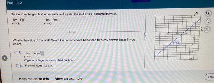 Solved Decide from the graph whether each limit exists. If a | Chegg.com