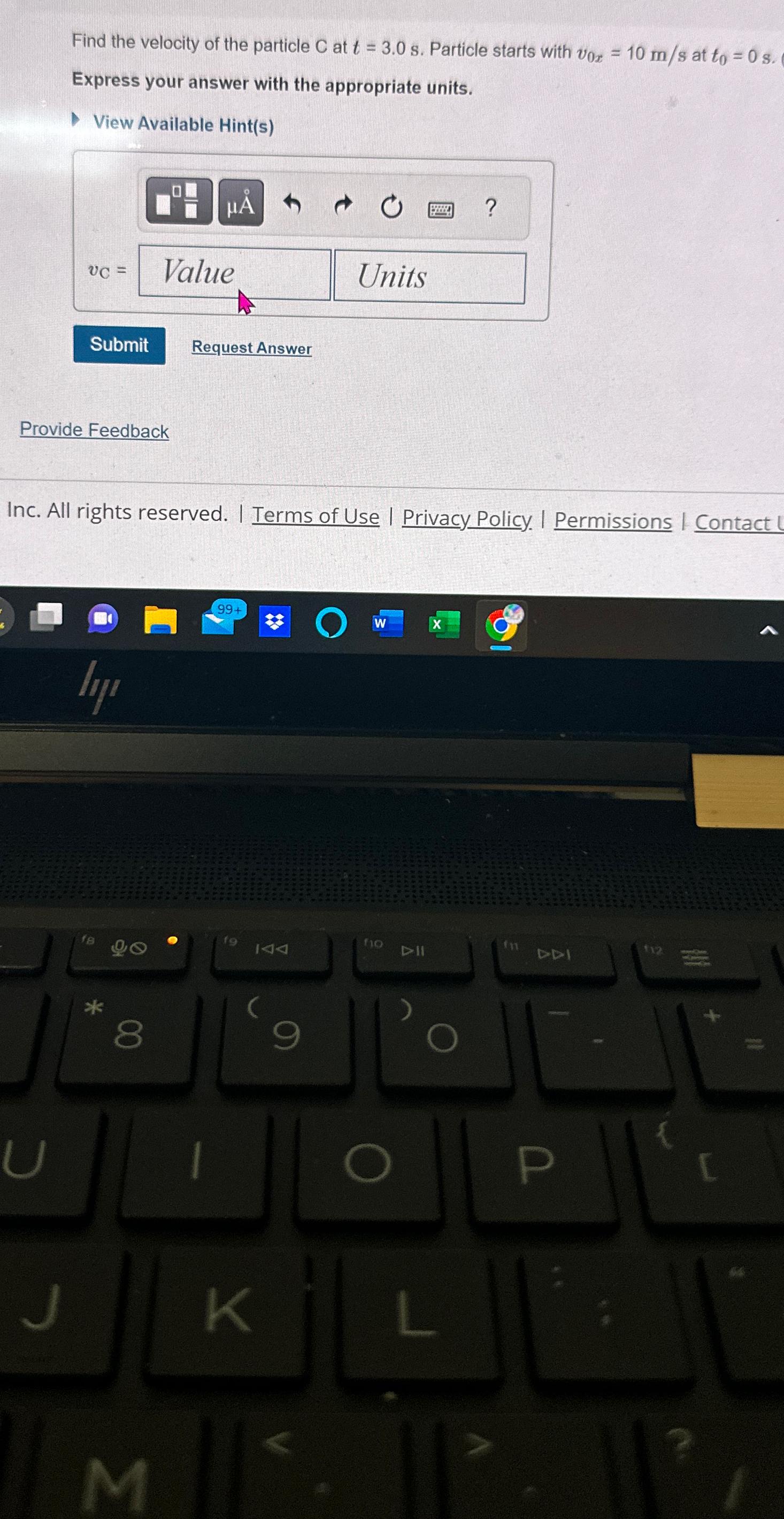 Solved Find the velocity of the particle C ﻿at t=3.0s. | Chegg.com