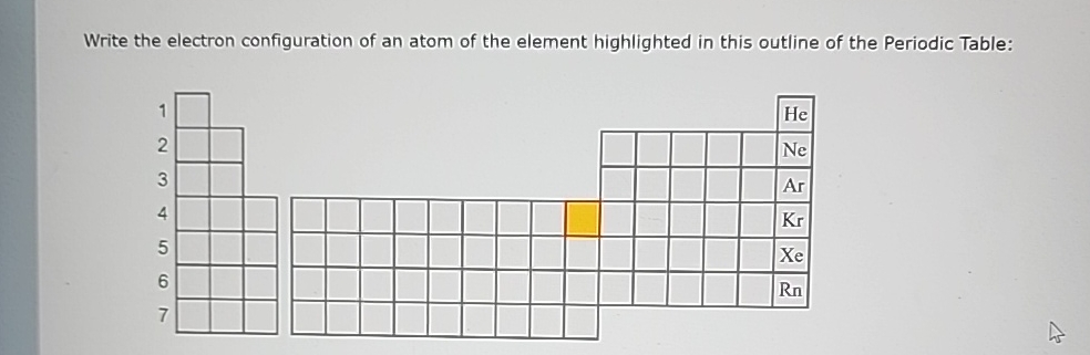 Solved Write the electron configuration of an atom of the | Chegg.com