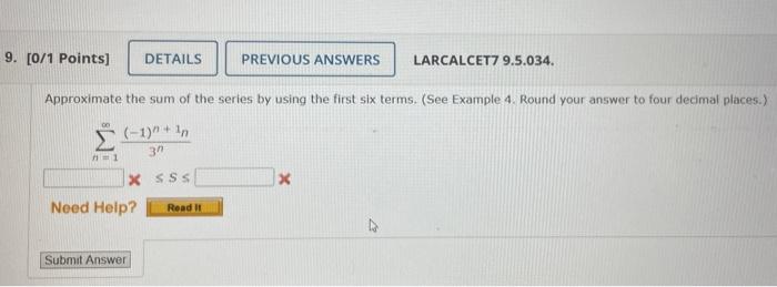 Solved Approximate the sum of the series by using the first | Chegg.com