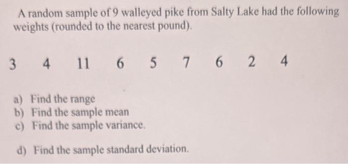 Solved hey, how do I find the sample variable. it doesnt | Chegg.com