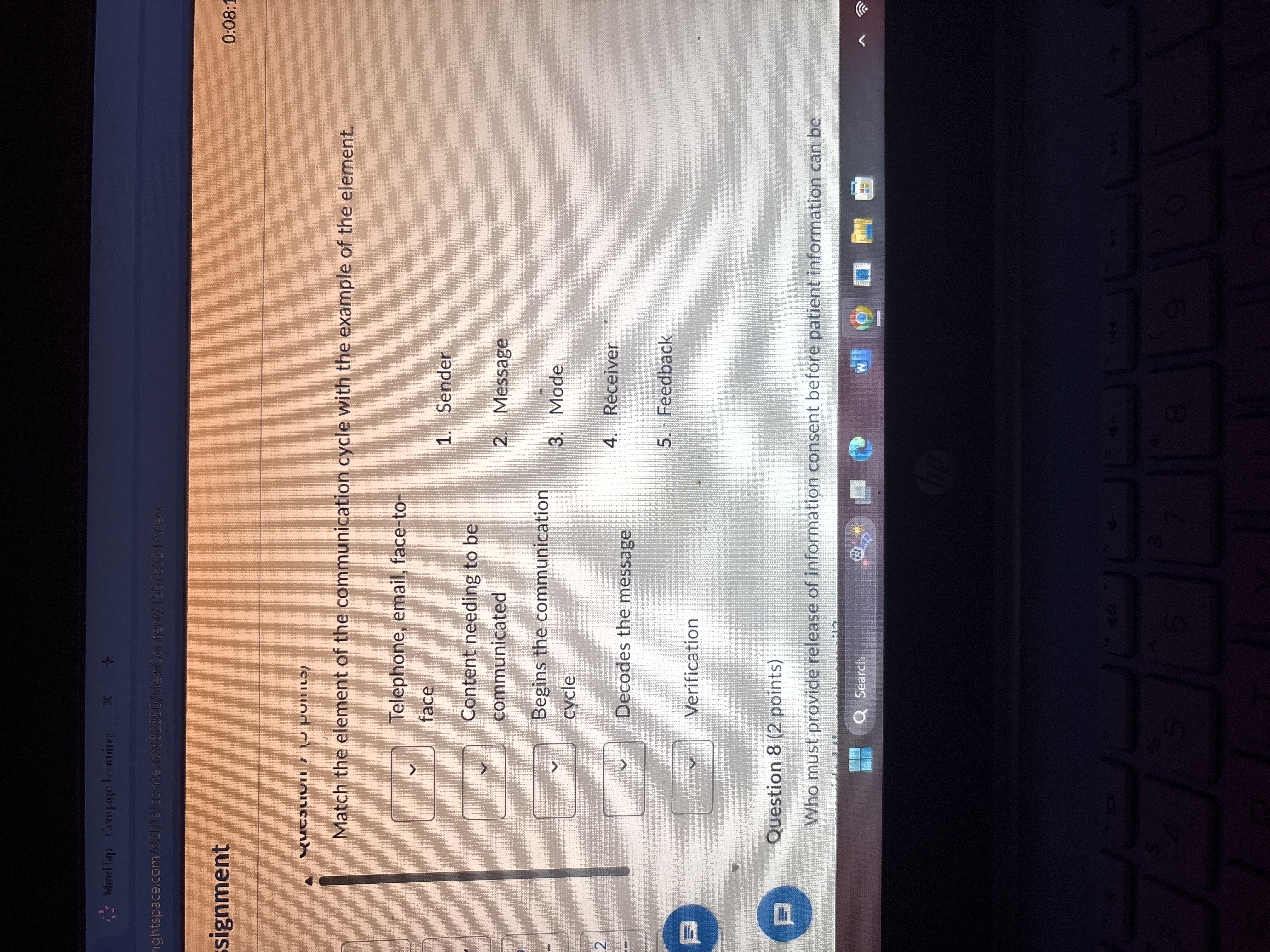 Solved Match the element of the communication cycle with the | Chegg.com