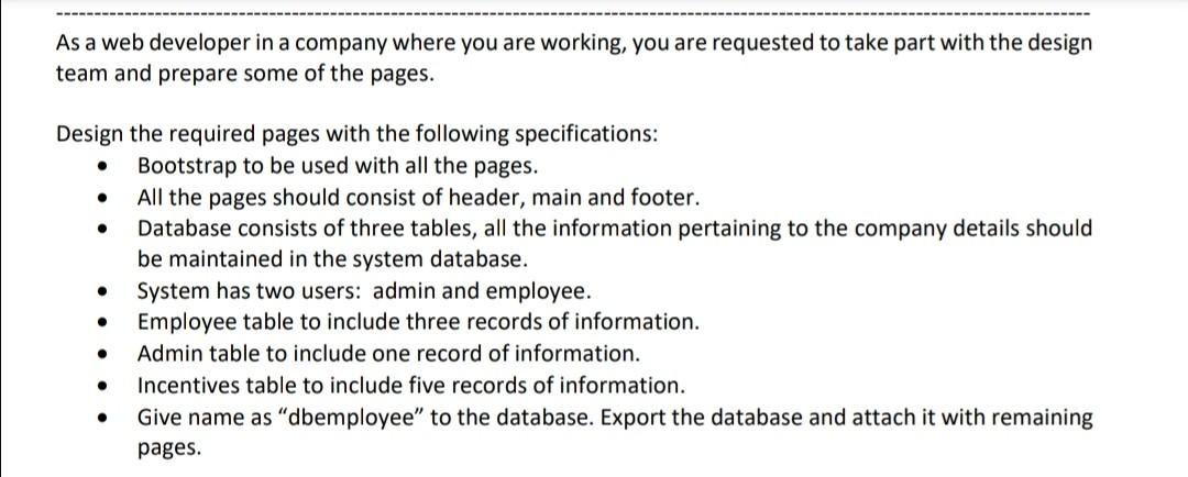 Solved As a web developer in a company where you are | Chegg.com
