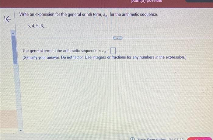 Solved Write an expression for the general or nth term, an, | Chegg.com