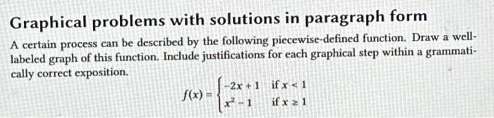 Solved Graphical problems with solutions in paragraph form A | Chegg.com