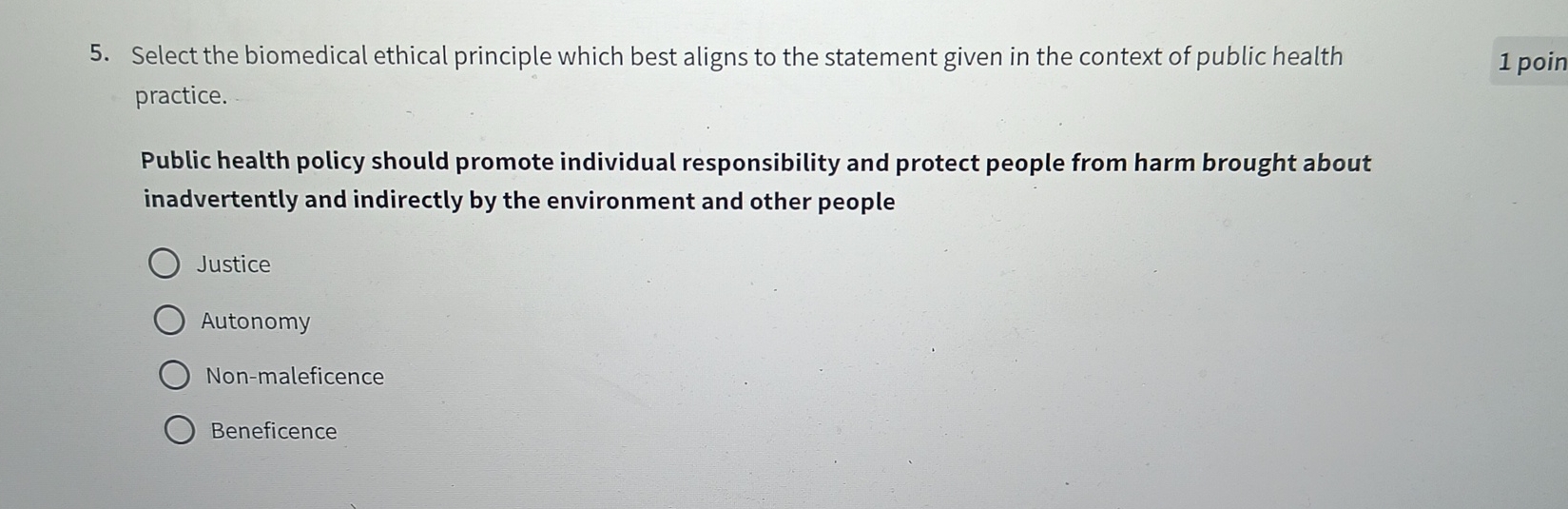 Solved Select the biomedical ethical principle which best | Chegg.com
