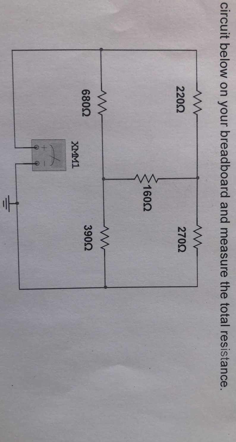 circuit below on your breadboard and measure the | Chegg.com